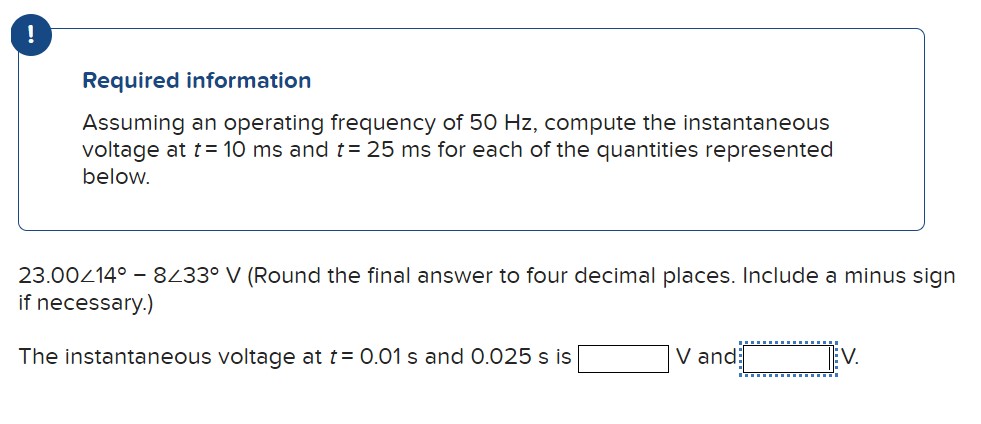 Solved !Required informationAssuming an operating frequency | Chegg.com