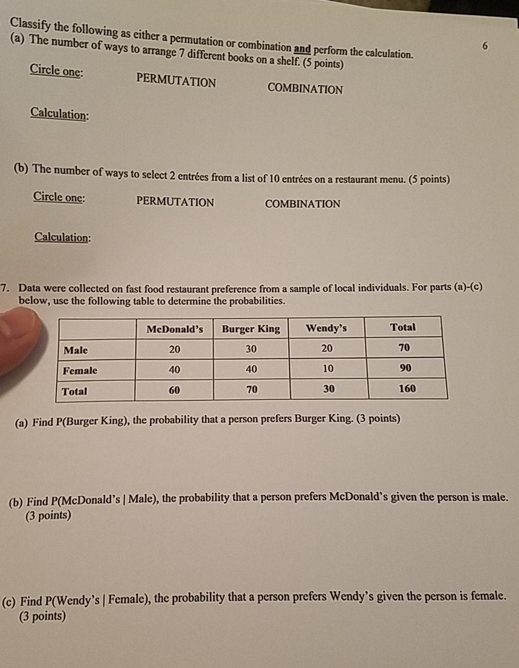 Solved Classify the following as either a permutation or | Chegg.com