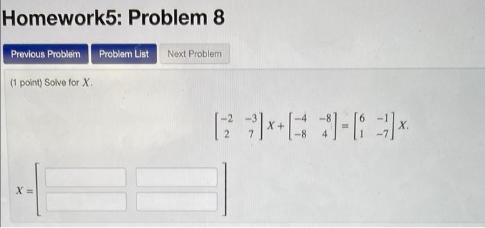 Solved Homework5 Problem 8 Previous Problem Problem List 