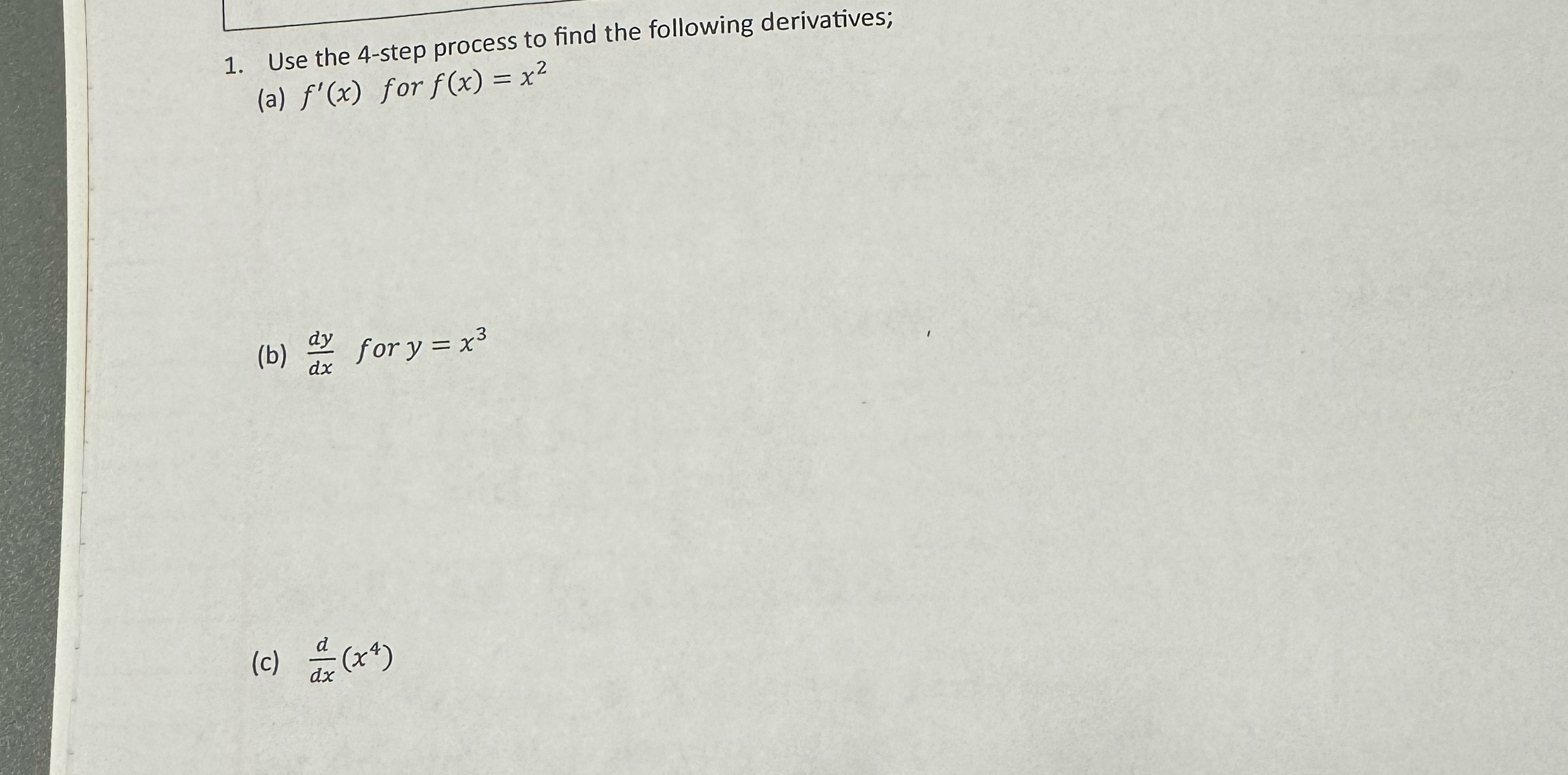 Solved Use the 4-step process to find the following | Chegg.com
