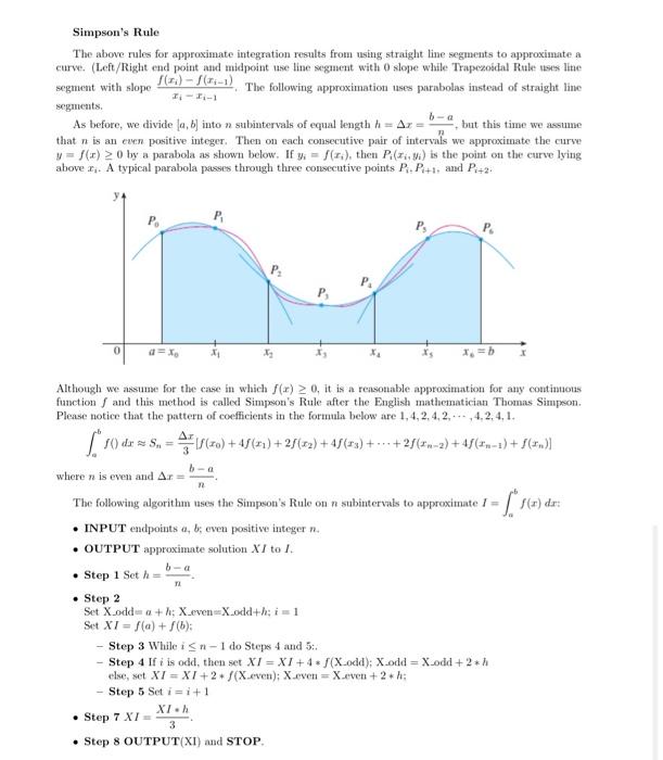 Solved Numerical Approximation of Integrals We often need to | Chegg.com