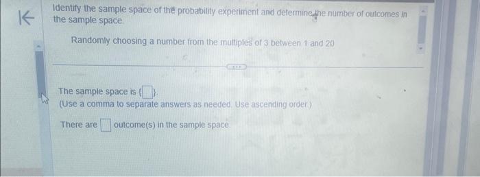 Solved Identify the sample space of the probability | Chegg.com