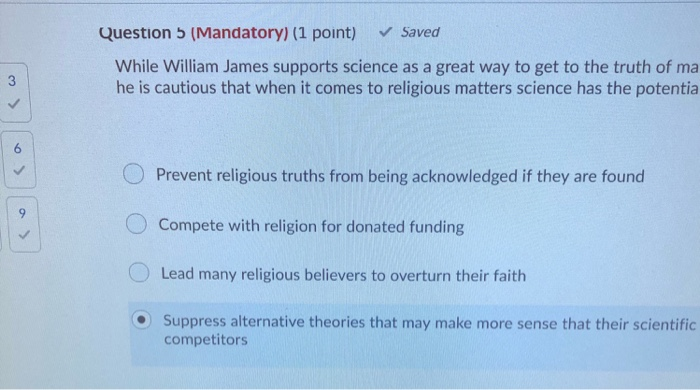 Question 5 (Mandatory) (1 point) Saved While | Chegg.com