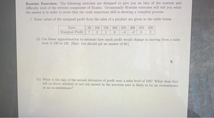 Solved Routine Exercises: The following exercises are | Chegg.com