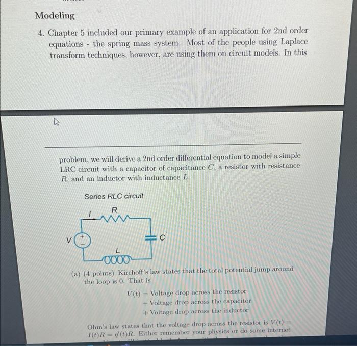 Solved Modeling 4. Chapter 5 included our primary example of | Chegg.com