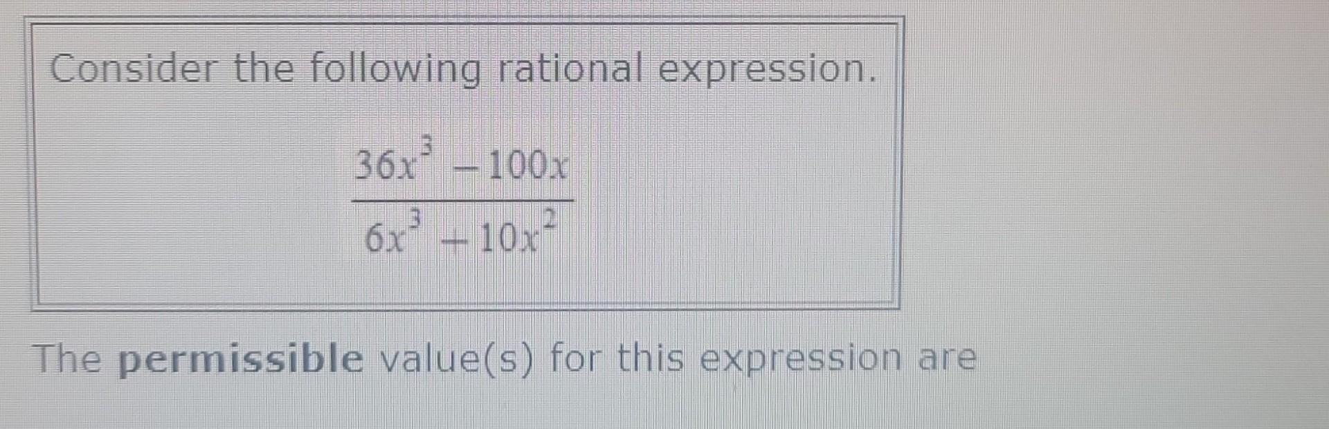 Solved Consider the following rational expression. | Chegg.com