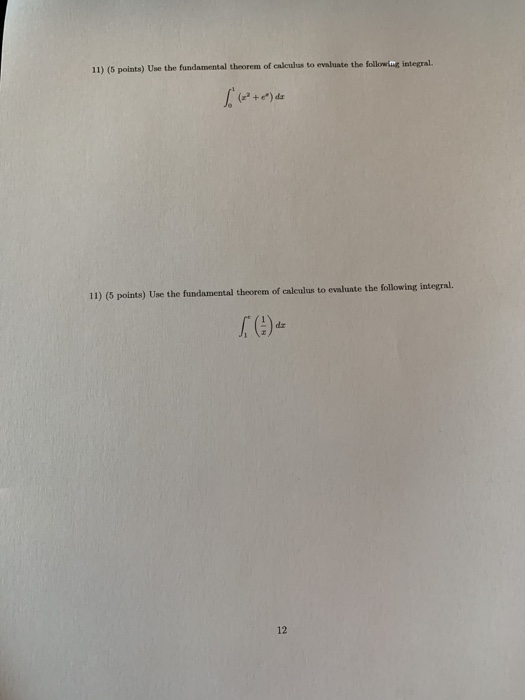 Solved 11) (5 points) Use the fundamental theorem of | Chegg.com