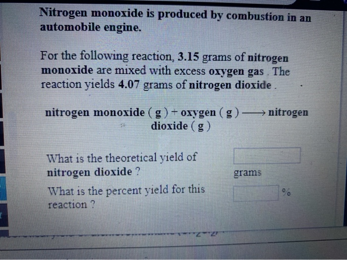 Solved Nitrogen monoxide is produced by combustion in an | Chegg.com