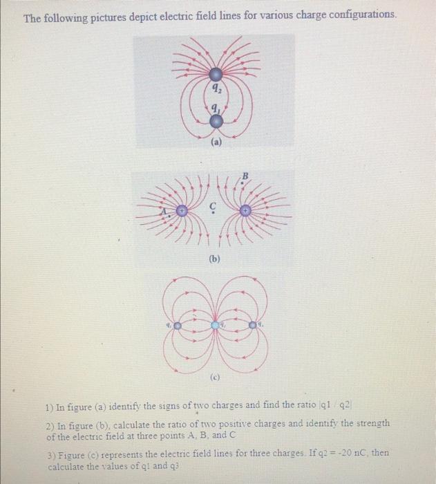 Solved The following pictures depict electric field lines | Chegg.com