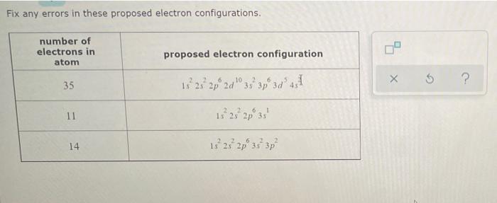Solved Fix any errors in these proposed electron | Chegg.com