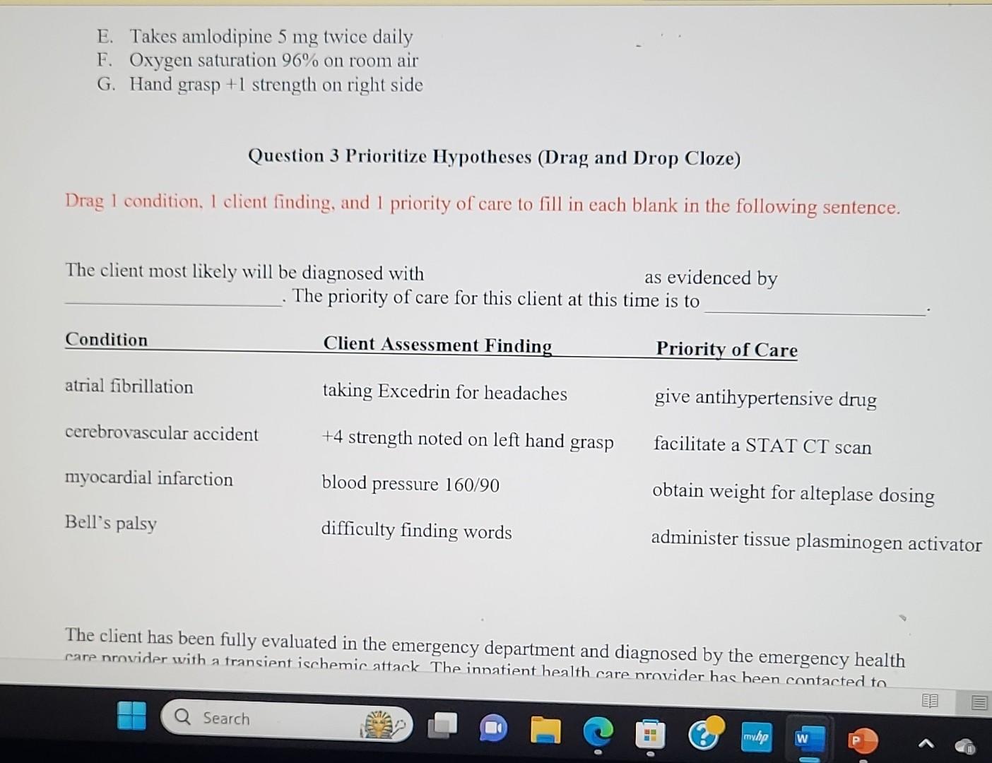 Solved Next-Generation NCLEX Case Study for Pathophysiology | Chegg.com