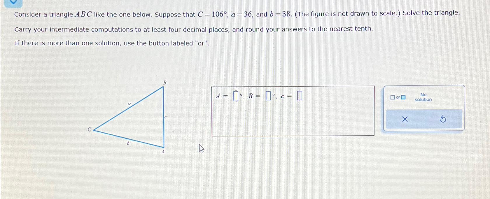 Solved Consider a triangle ABC like the one below. Suppose | Chegg.com