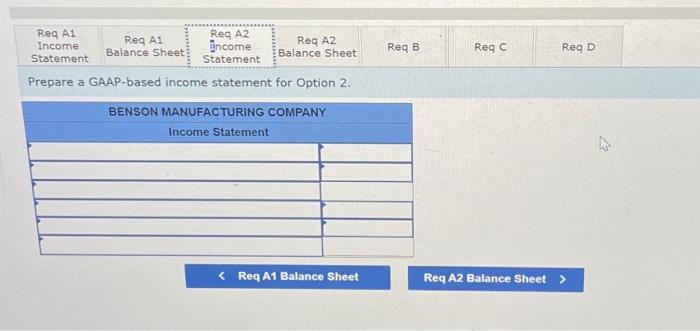 Solved Prepare a GAAP-based income statement for Option | Chegg.com