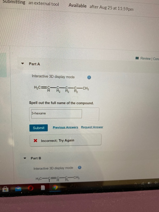 Solved submitting an external tool Available after Aug 25 at | Chegg.com
