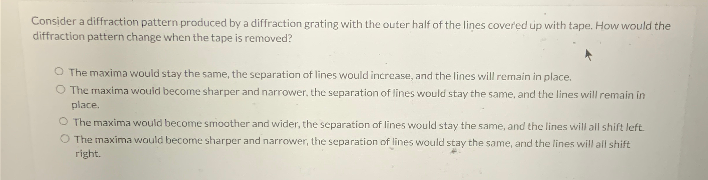 Solved Consider a diffraction pattern produced by a | Chegg.com