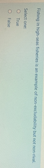 Solved Fishing in high-seas fisheries is an example of | Chegg.com