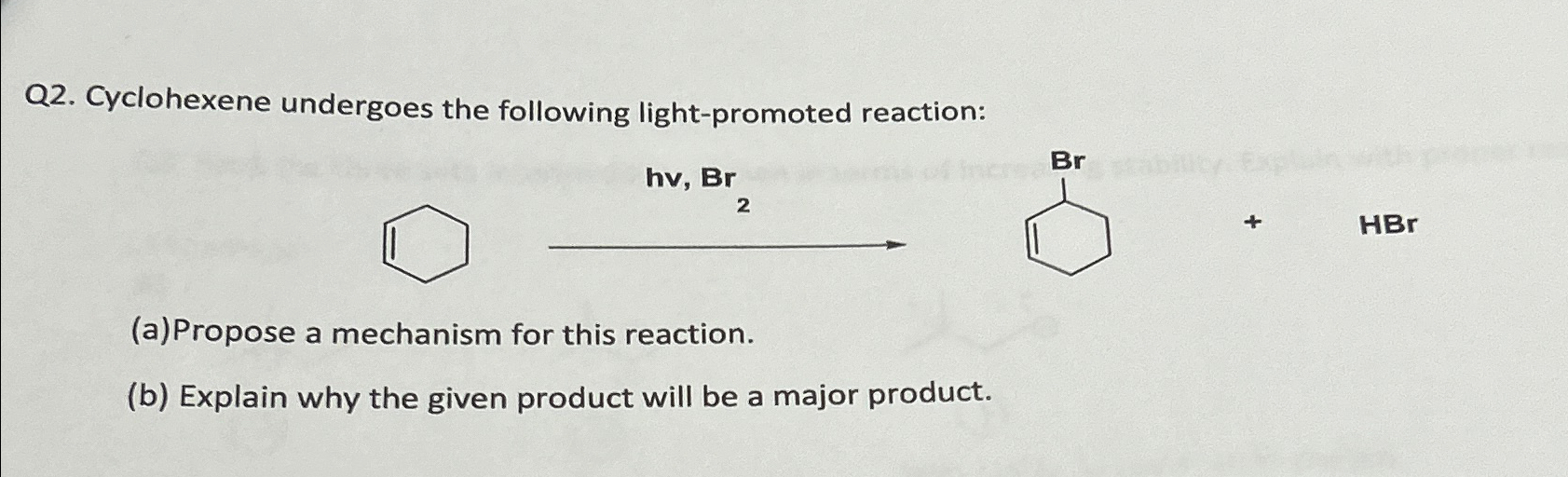 Q2. ﻿Cyclohexene undergoes the following | Chegg.com