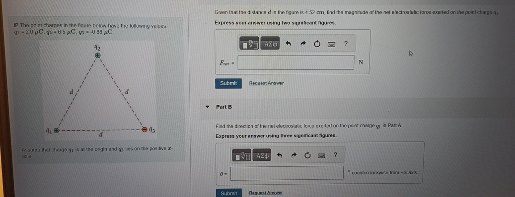 Solved Part AIP The point charges n the fogure below have | Chegg.com