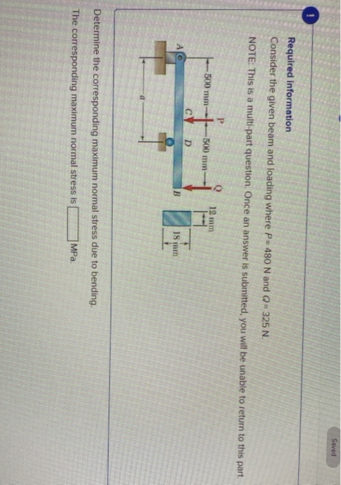 Solved Saved Required information Consider the given beam | Chegg.com Solved Saved Required information Consider the given beam | Chegg.com