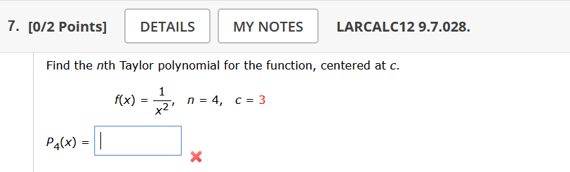 Solved Find the nth ﻿Taylor polynomial for the function, | Chegg.com