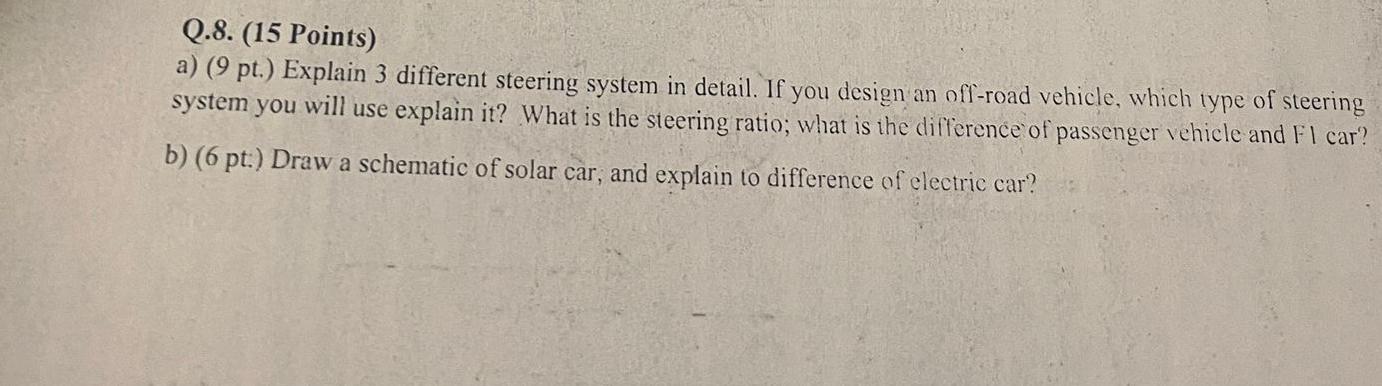 Solved Q.8. (15 Points)\\na) (9 pt.) Explain 3 different | Chegg.com