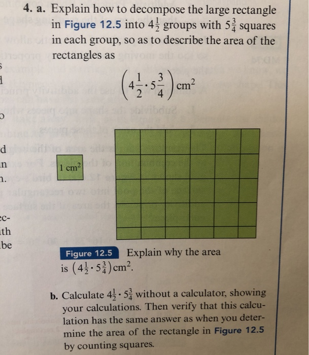 Solved 4. a. Explain how to decompose the large rectangle in | Chegg.com
