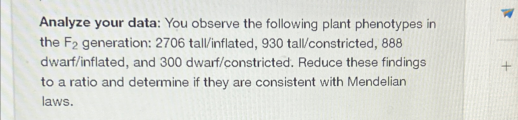 Solved Analyze your data: You observe the following plant | Chegg.com