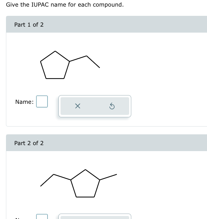 Solved give the IUPAC name foe each compound | Chegg.com