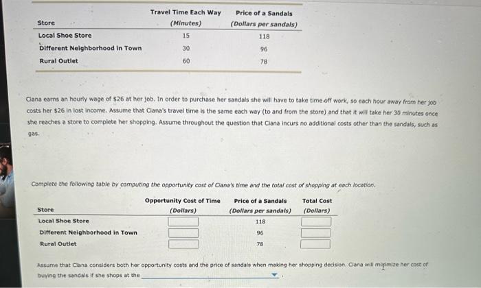 Solved 2. Determining opportunity cost Suppose that Clana is | Chegg.com