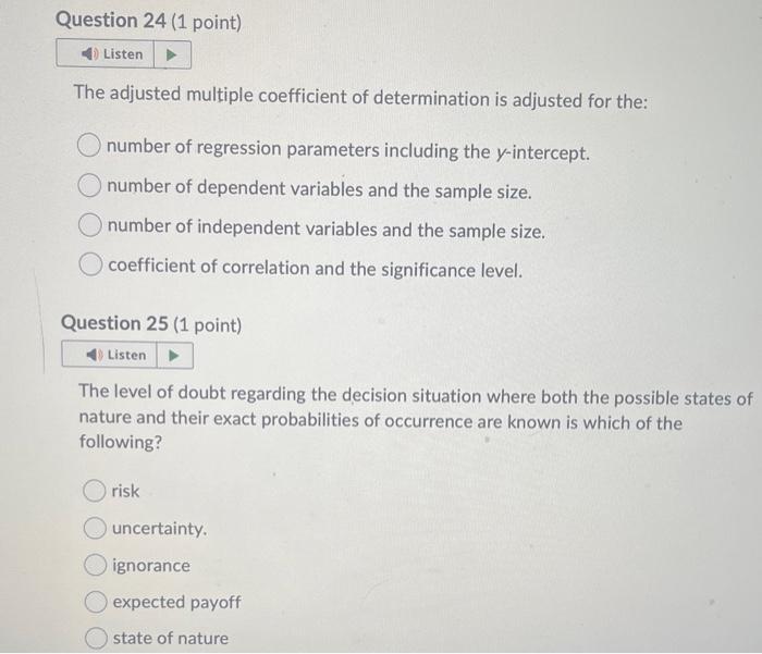 Solved The adjusted multiple coefficient of determination is | Chegg.com