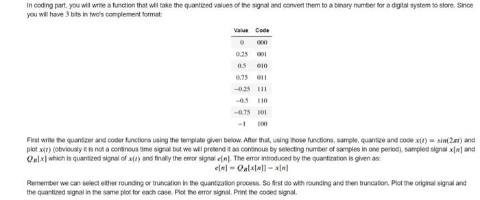 Solved You will do quantization in this assignment, to | Chegg.com