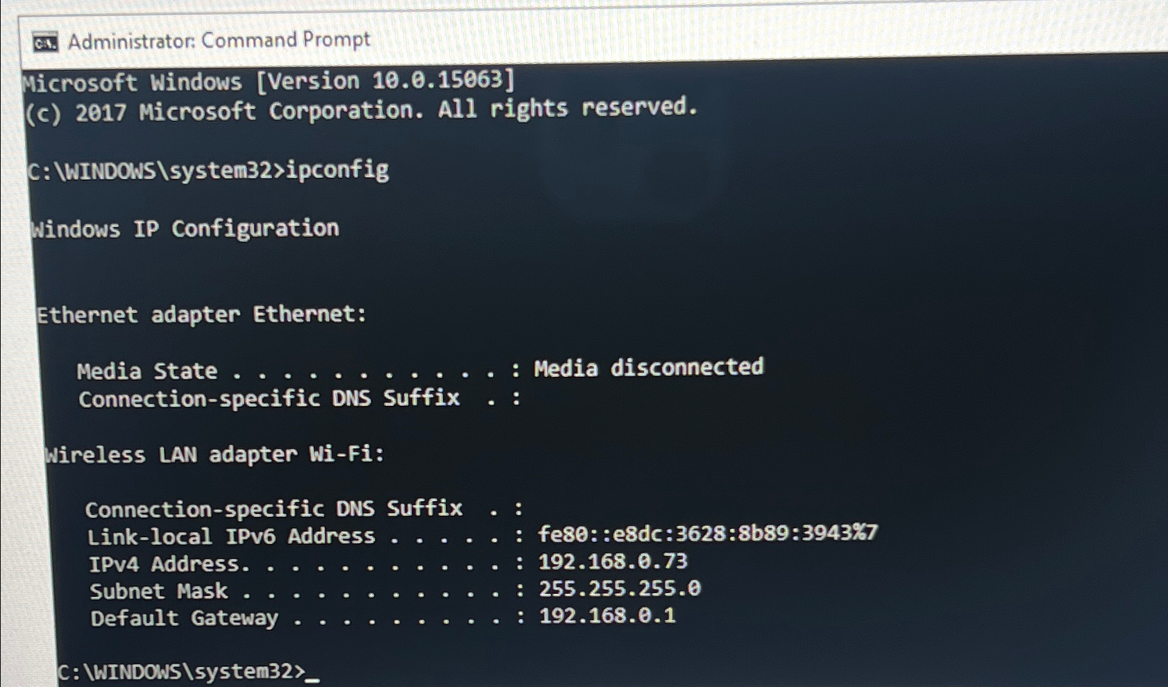 Solved Administrator: Command PromptMicrosoft Windows | Chegg.com