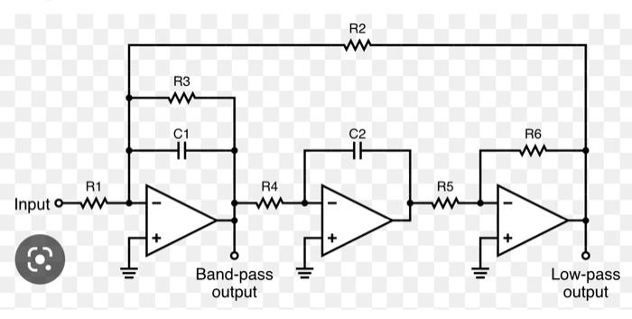 Solved 3) a) Design a second-order Bandpass filter using the | Chegg.com