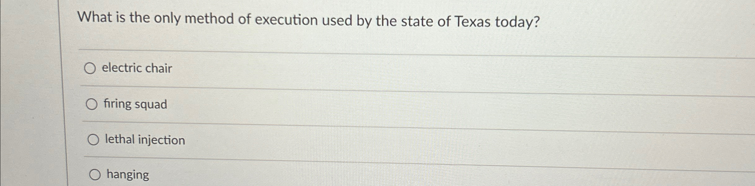 Solved What is the only method of execution used by the | Chegg.com