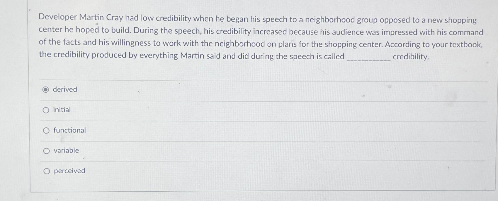 Solved Developer Martin Cray had low credibility when he | Chegg.com