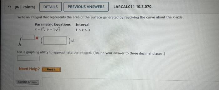 Solved Write an integral that represents the area of the | Chegg.com