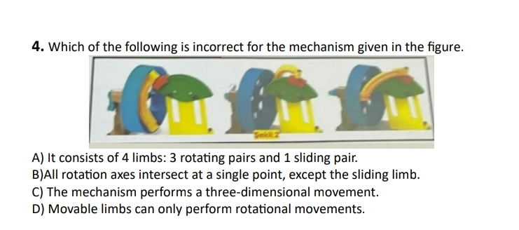 Solved Which of the following is incorrect for the mechanism | Chegg.com