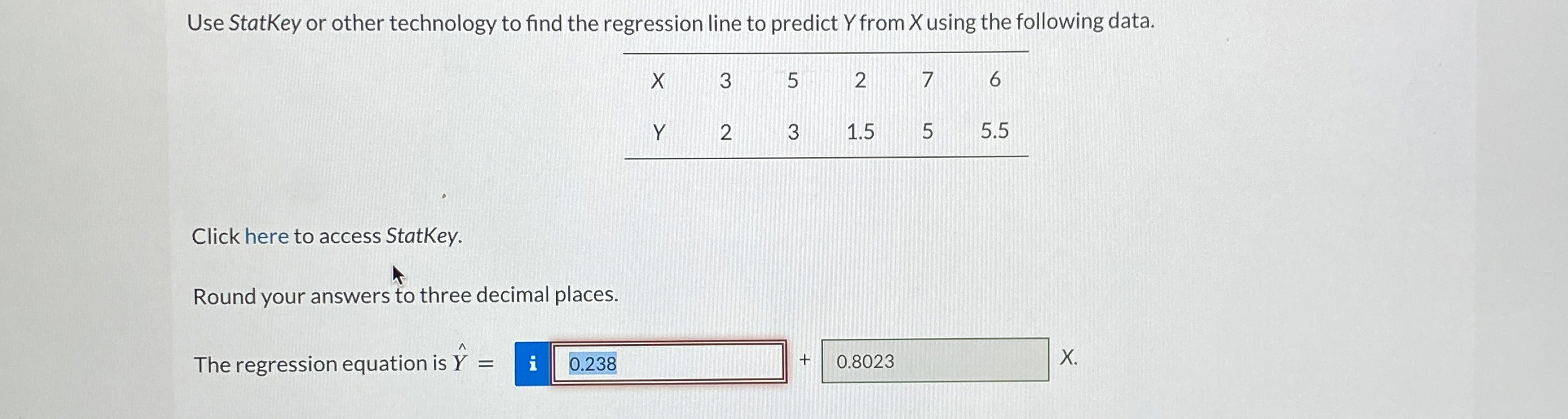 Solved Use StatKey or other technology to find the | Chegg.com
