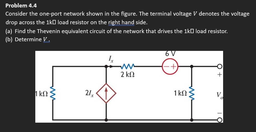 Solved Problem 4.4Consider the one-port network shown in the | Chegg.com