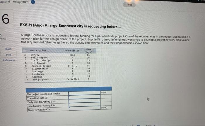 Solved apter 6 - Assignment Saved 6 EX6-11 (Algo) A large | Chegg.com Solved apter 6 - Assignment Saved 6 EX6-11 (Algo) A large | Chegg.com