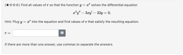 Solved (★☆☆☆) Find all values of r so that the function | Chegg.com