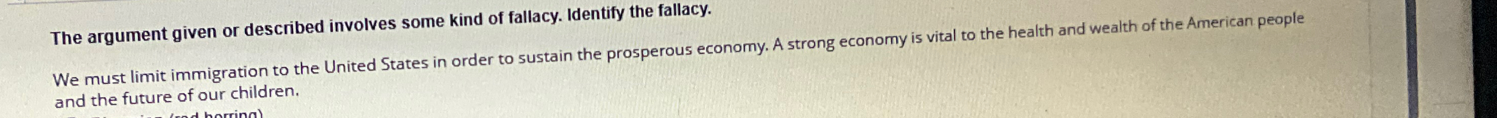 Solved The argument given or described involves some kind of | Chegg.com
