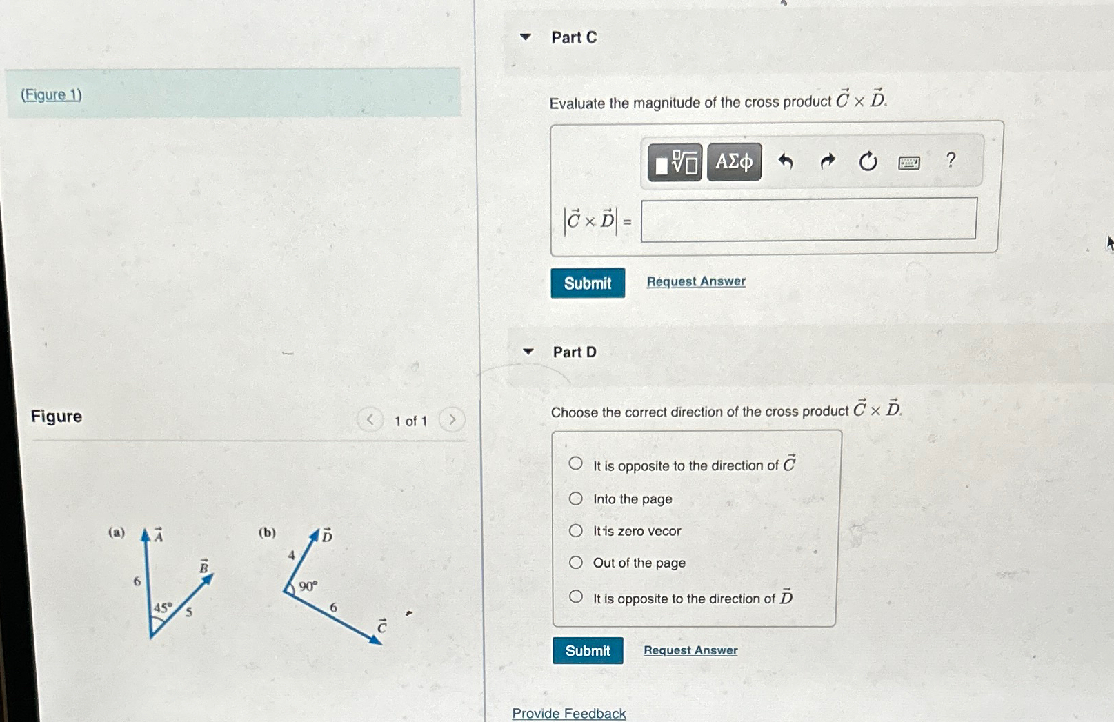Solved (Figure 1)Part CEvaluate the magnitude of the cross | Chegg.com