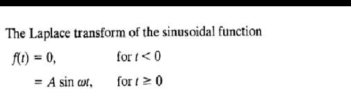 Solved The Laplace transform of the sinusoidal function | Chegg.com