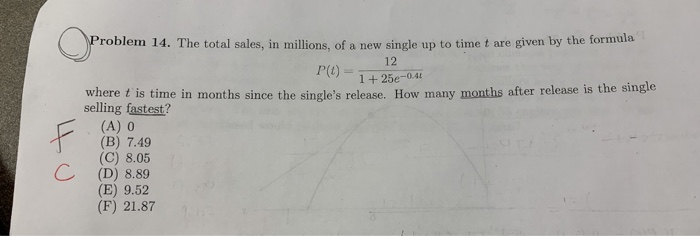 Solved Problem 14. The total sales, in millions, of a new | Chegg.com