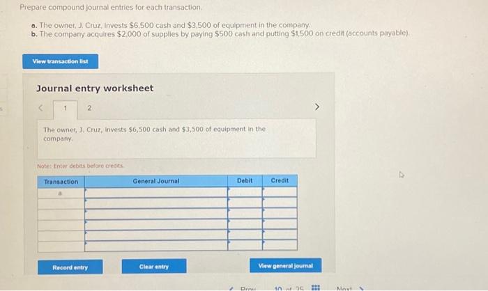 Solved S Prepare compound journal entries for each | Chegg.com