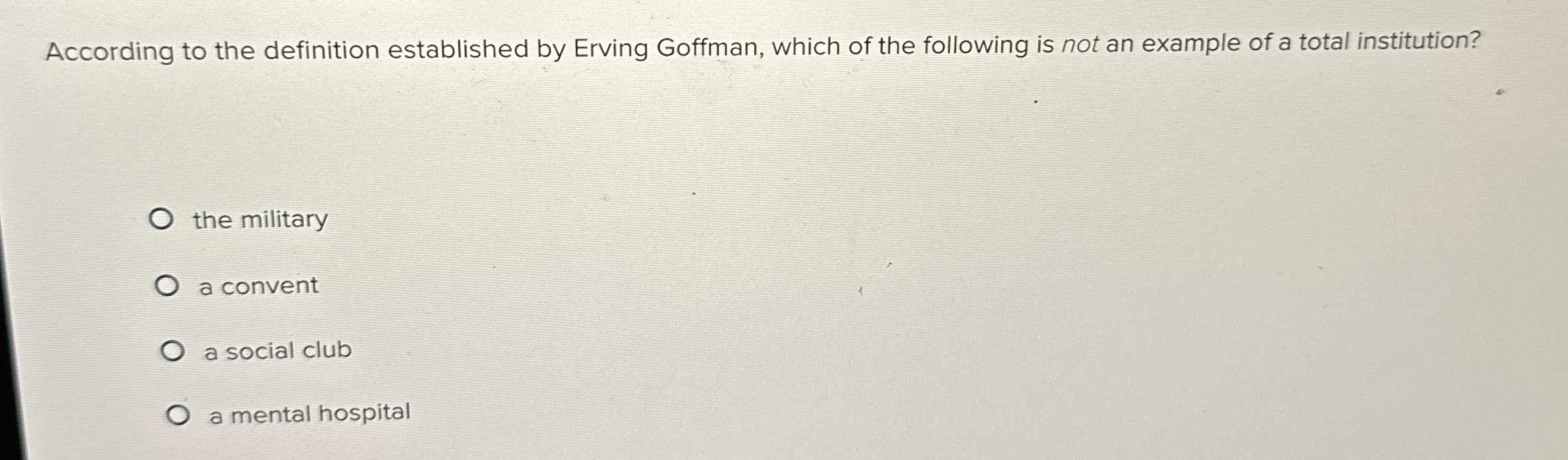 Solved According to the definition established by Erving | Chegg.com