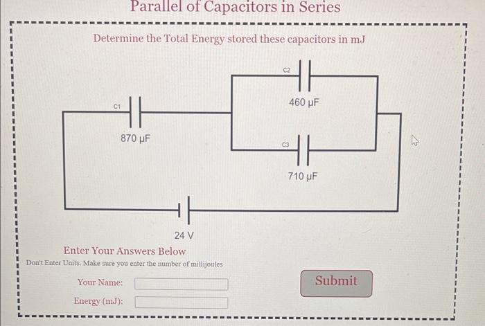 Solved Parallel of Capacitors in Series Determine the Total | Chegg.com