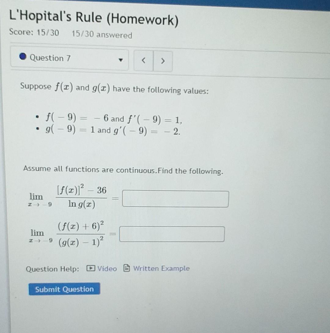 Solved Suppose f(x) and g(x) have the following values: - | Chegg.com