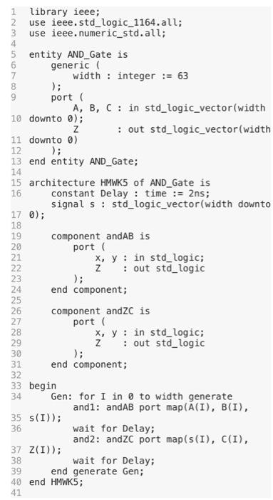 Solved Library Ieee Use Ieeestdlogic1164all Use Ieee